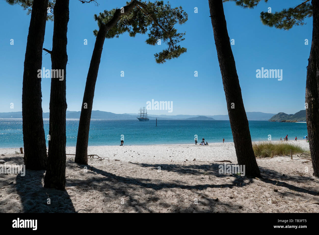 Praia de Rodas beach at the Cíes Islands, Galicia, Spain, Europe Stock ...