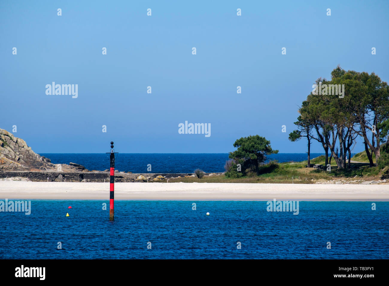 Praia de Rodas beach at the Cíes Islands, Galicia, Spain, Europe Stock ...