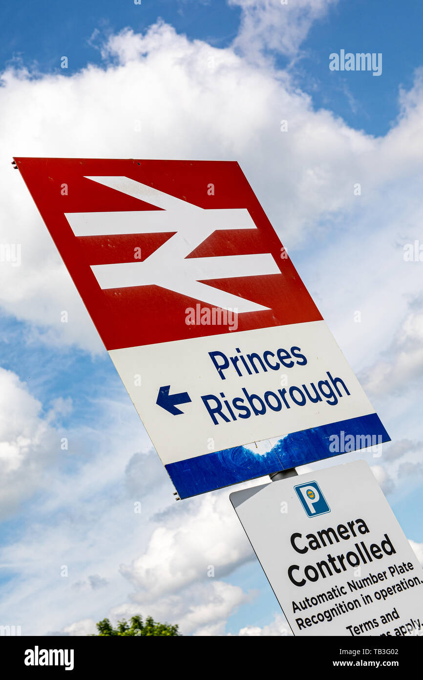 Princes Risborough Train Station sign Stock Photo - Alamy