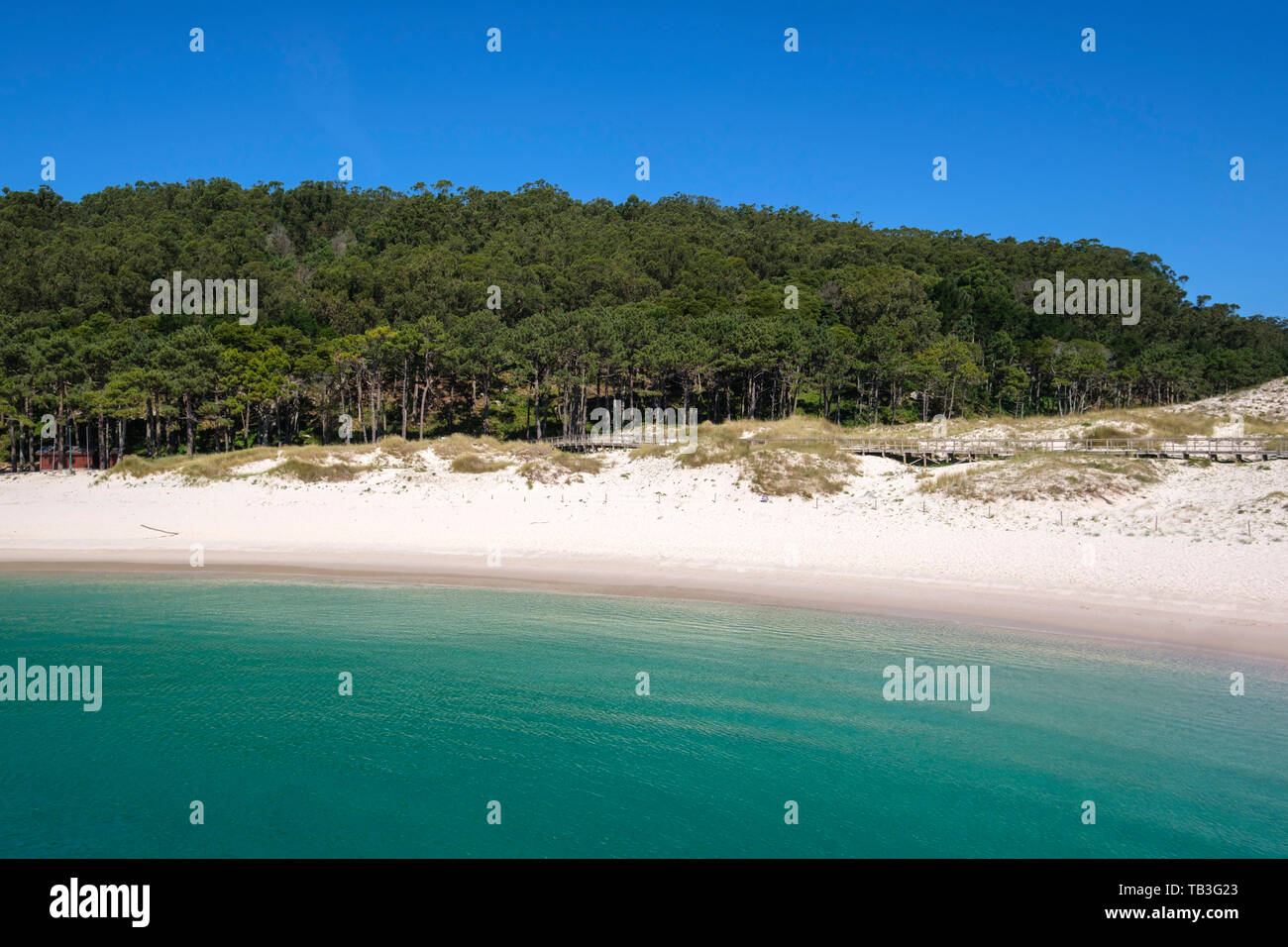 Praia de Rodas beach at the Cíes Islands, Galicia, Spain, Europe Stock ...