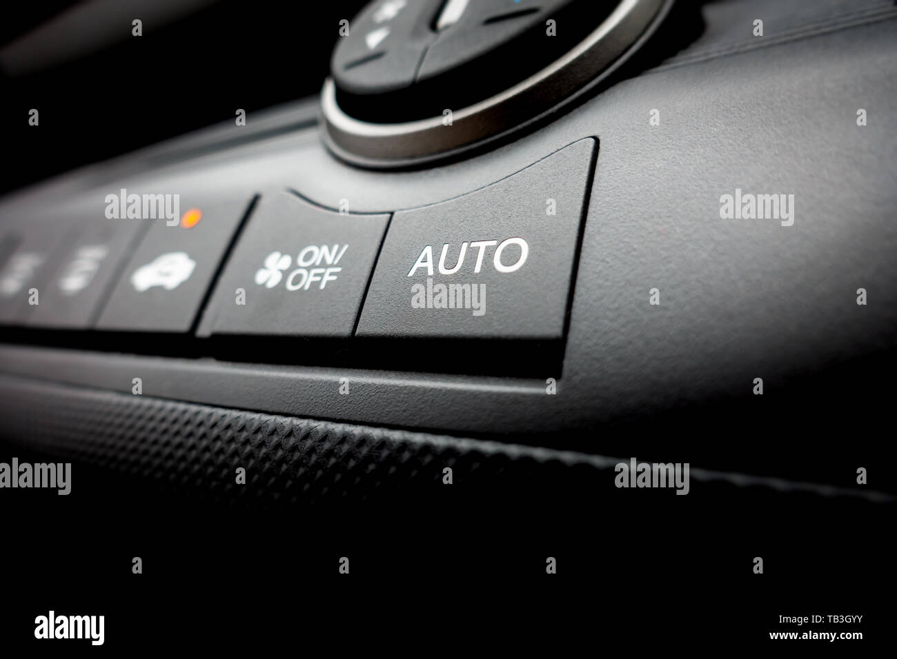 pressing on Power switch of a Car air conditioning system Stock Photo ...