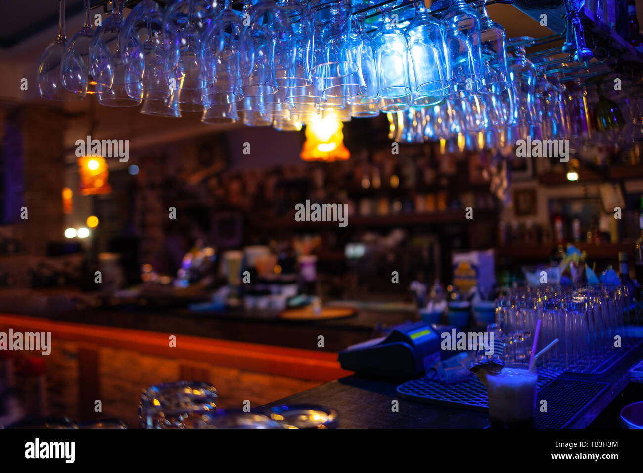 At the bar counter Stock Photo - Alamy