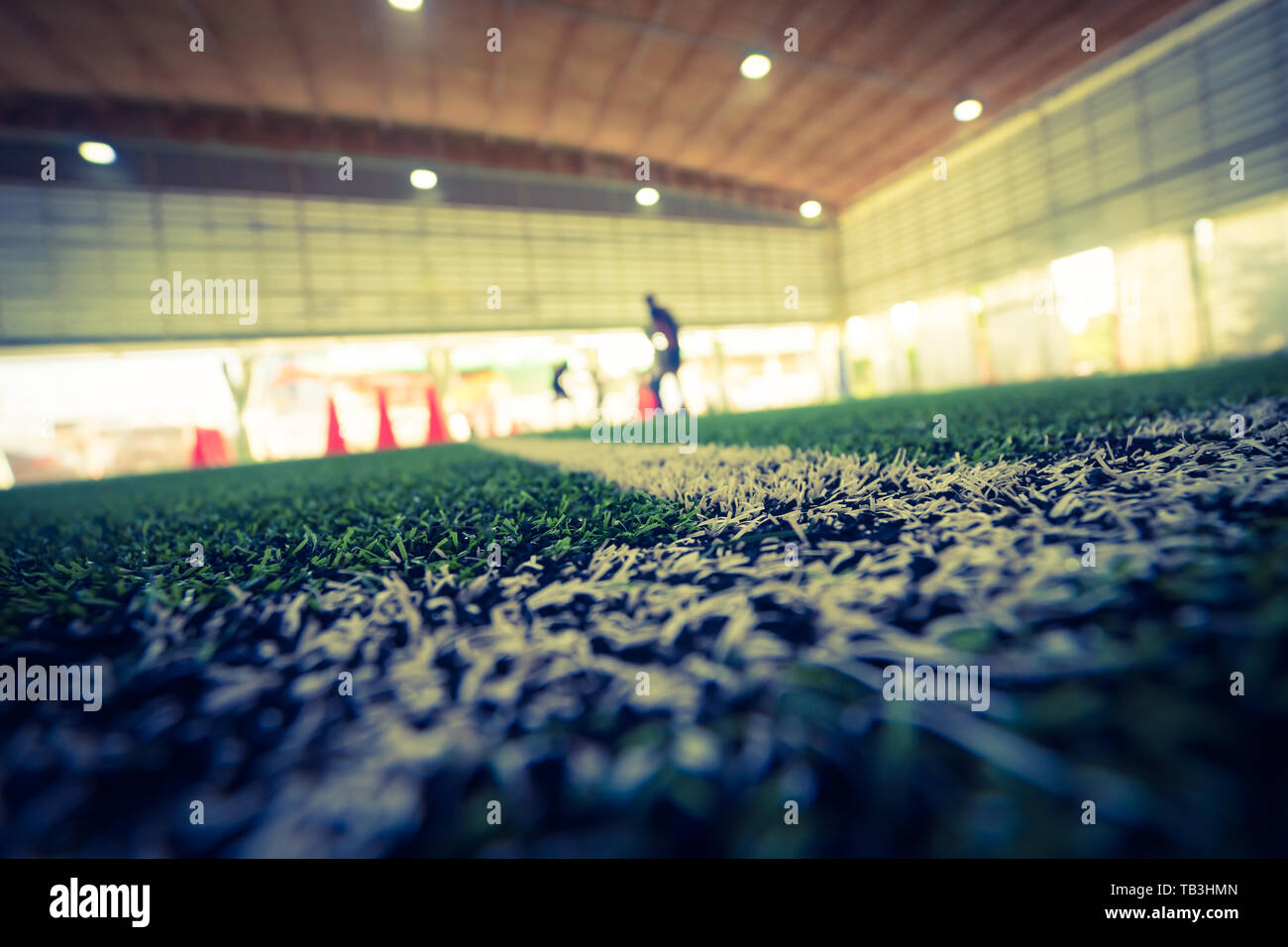 Corner Line of an indoor football soccer training field Stock Photo - Alamy