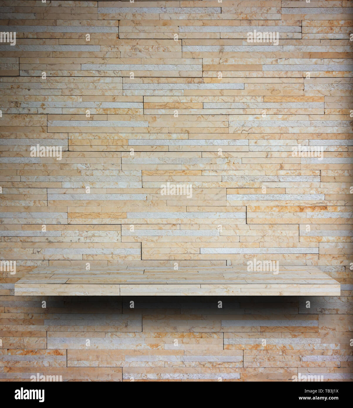 Cream Rock counter shelf on yellow rock layer background Stock Photo ...