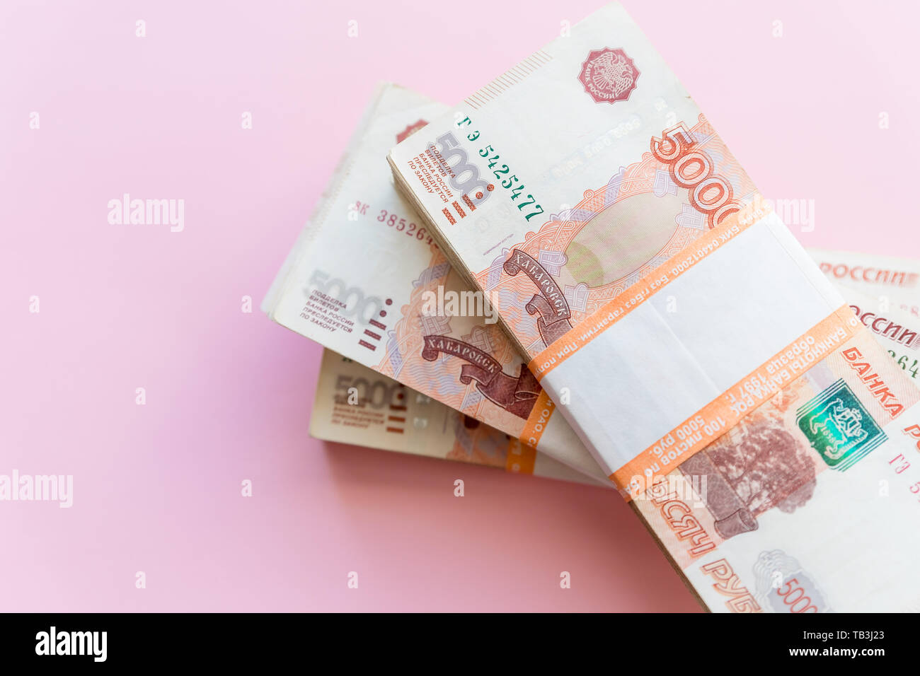 Stack 5000 rubles russian banknotes hi-res stock photography and images ...