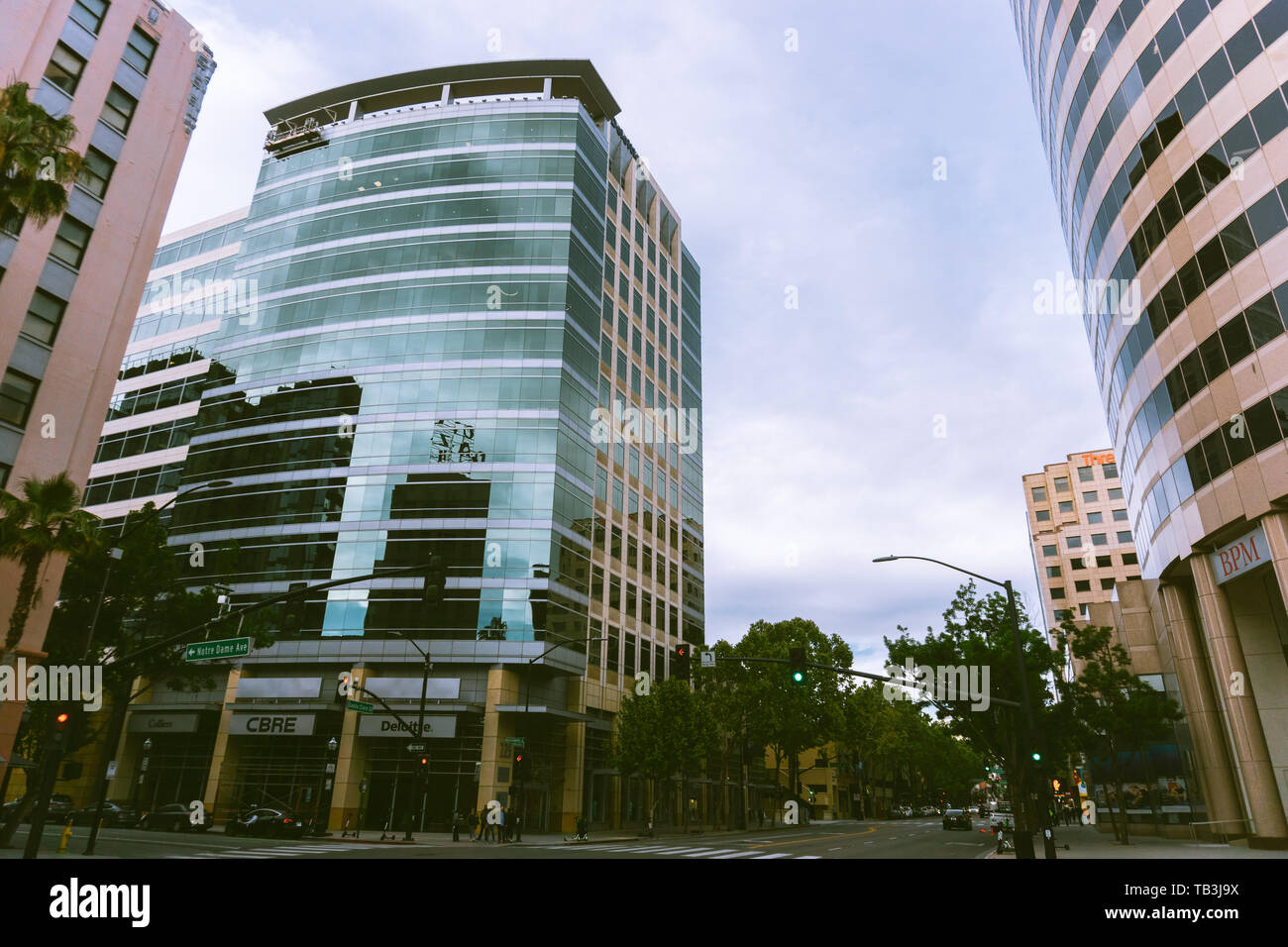 May 22, 2019 San Jose / CA / USA - Modern office buildings in downtown ...