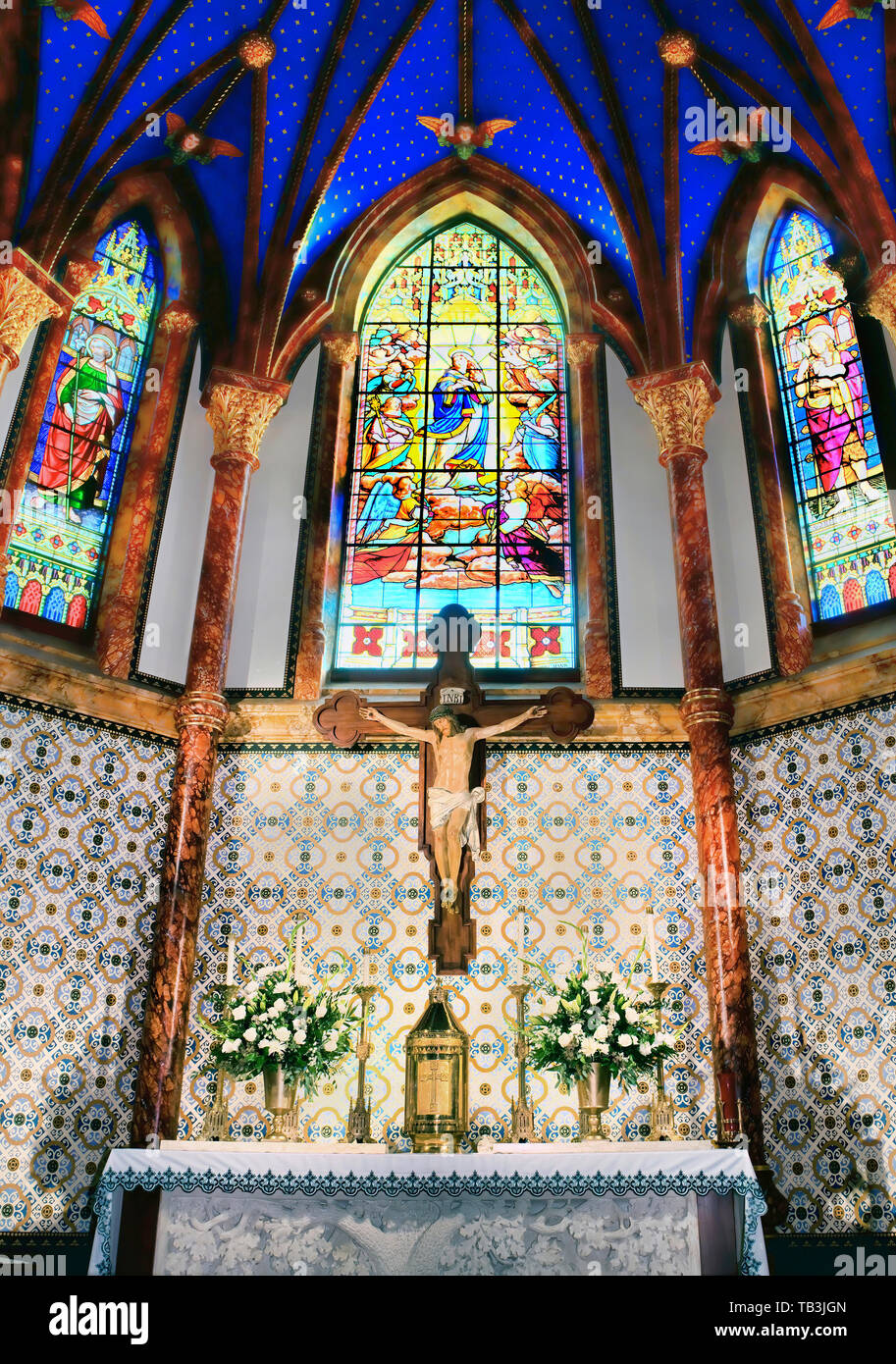 Austin,TX Oct. 5, 2018 : St Mary Cathedral in Austin, TX showing Jesus ...