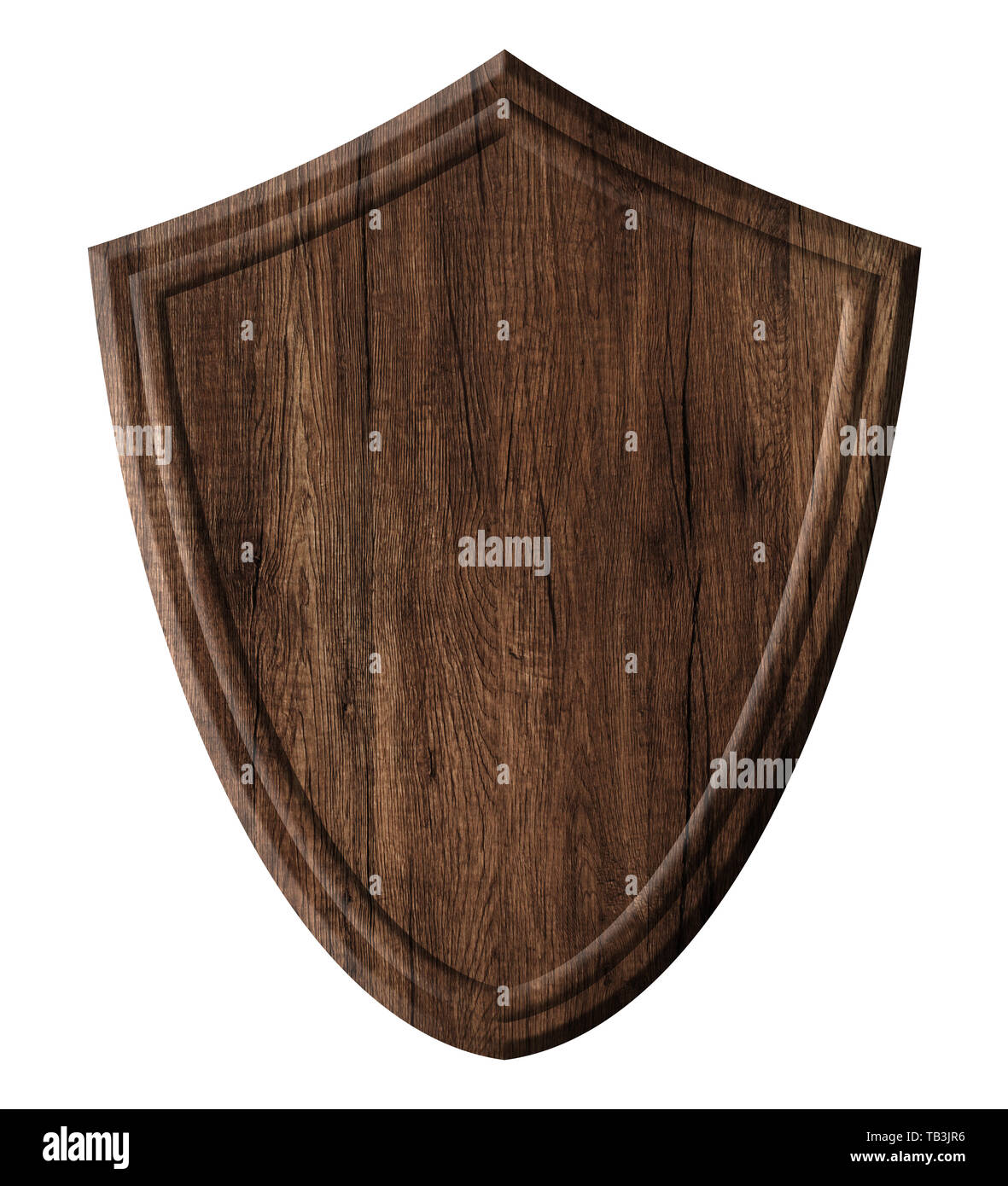 Wooden defense protection shield board made of dark natural wood Stock ...