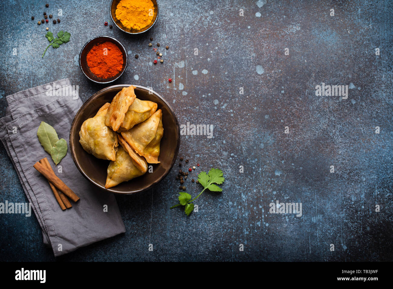 Indian baked stuffed pastry samosa Stock Photo - Alamy