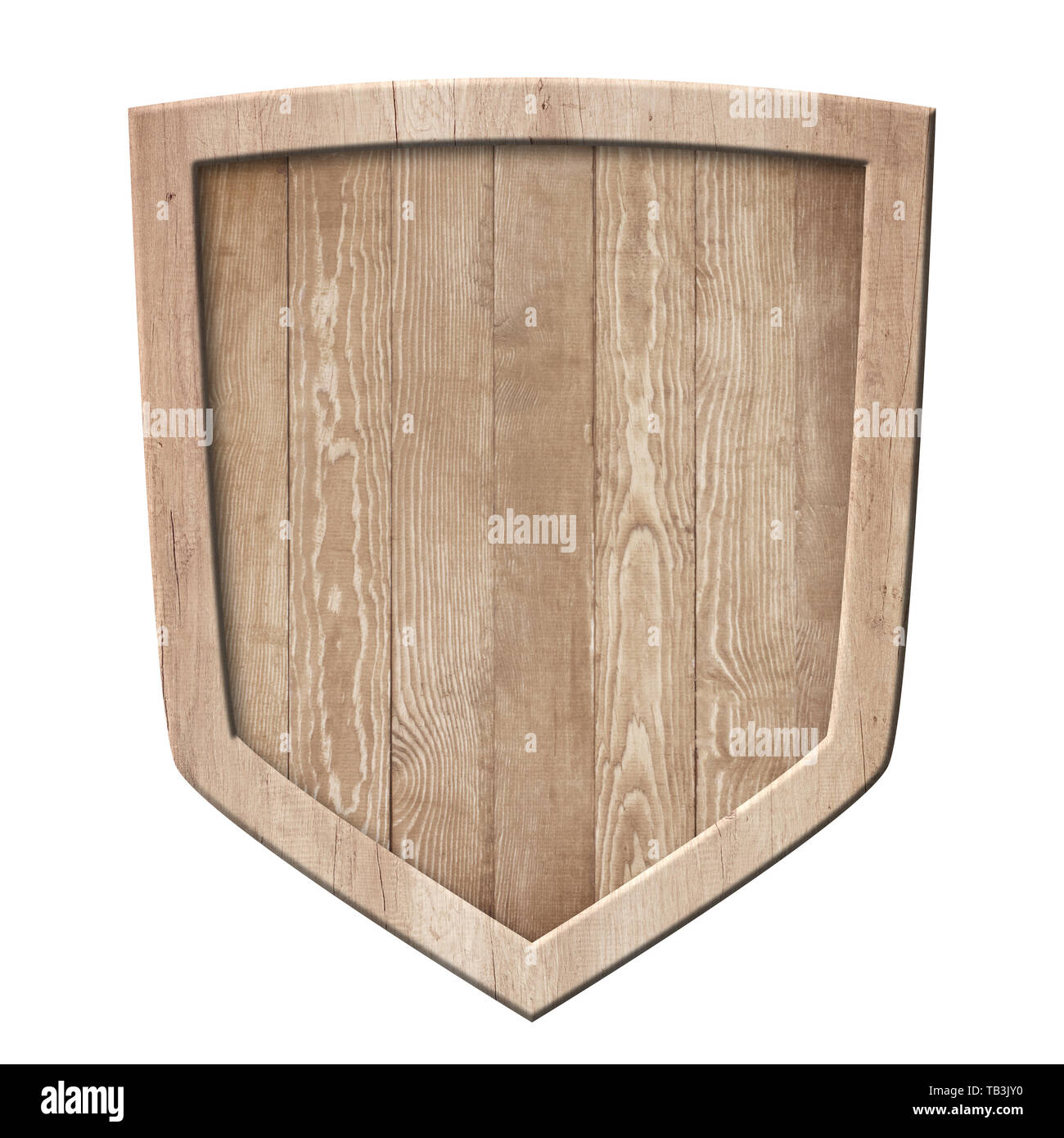 Wooden defense shield made of natural wood and with bright frame Stock ...