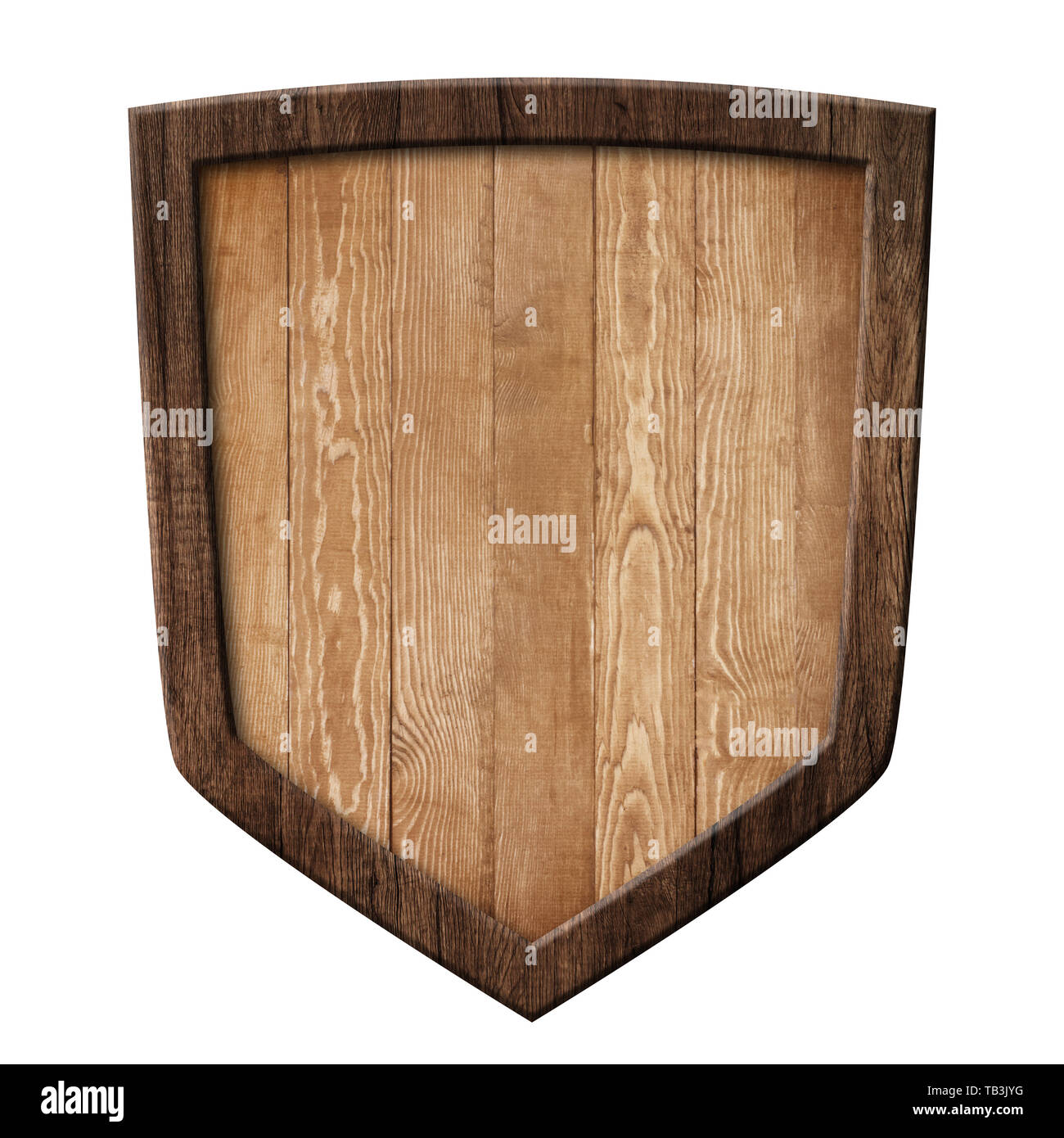 Wooden defense shield made of natural wood and with dark frame Stock ...