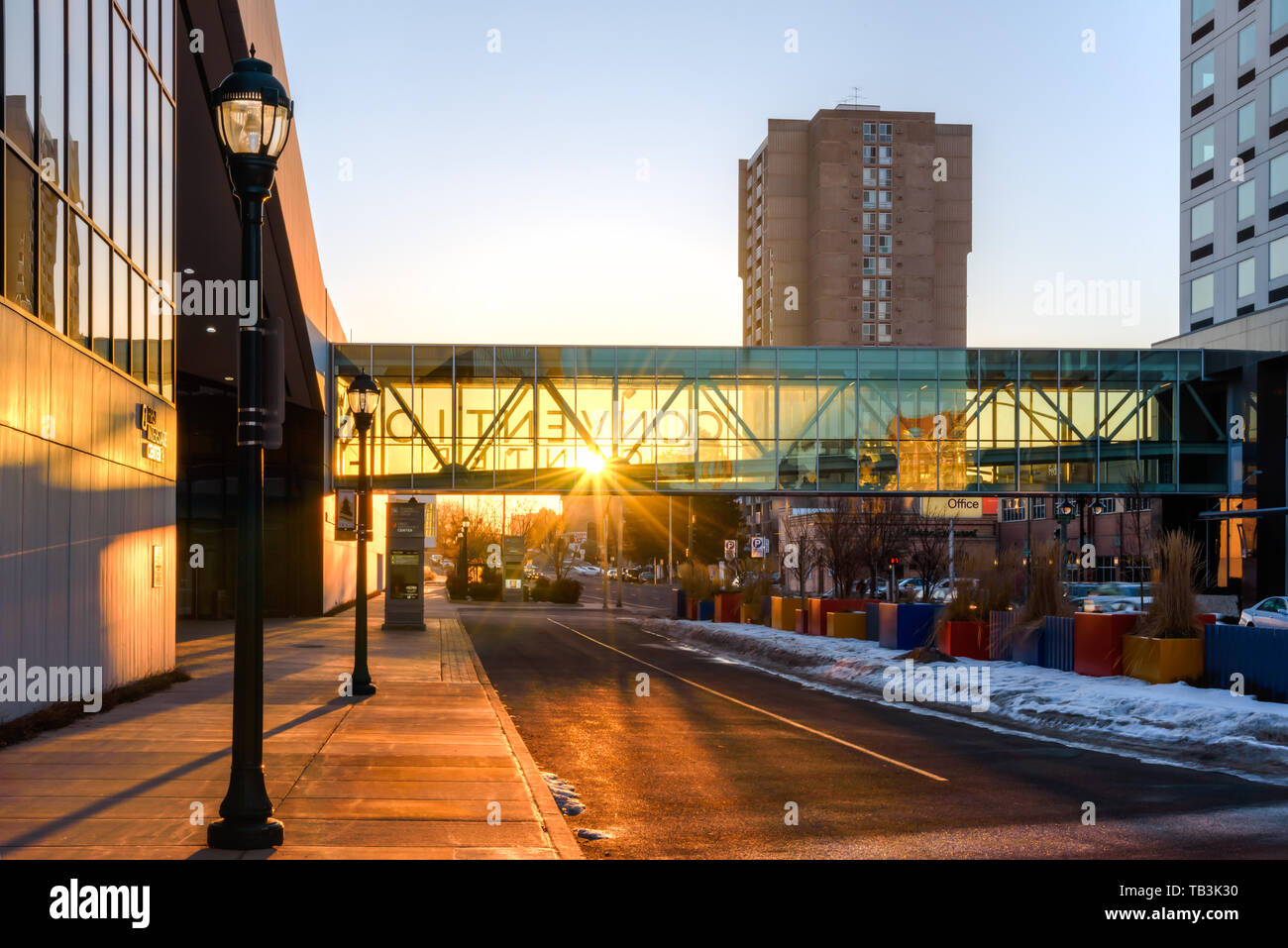 Early Morning Views of the Sun Rising under the Convention Center ...