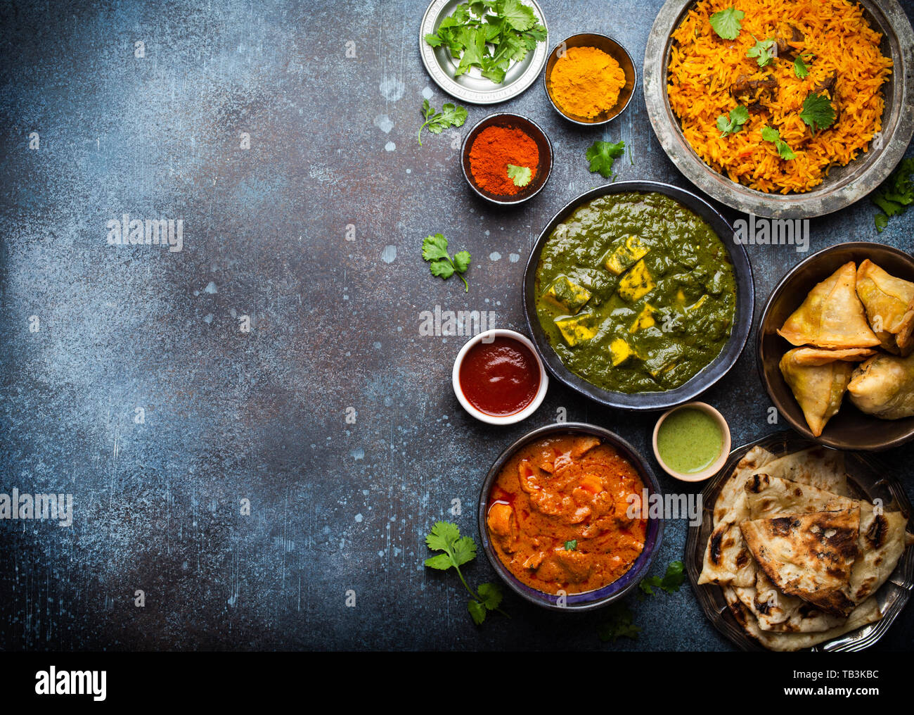 Authentic Indian dishes and snacks Stock Photo - Alamy