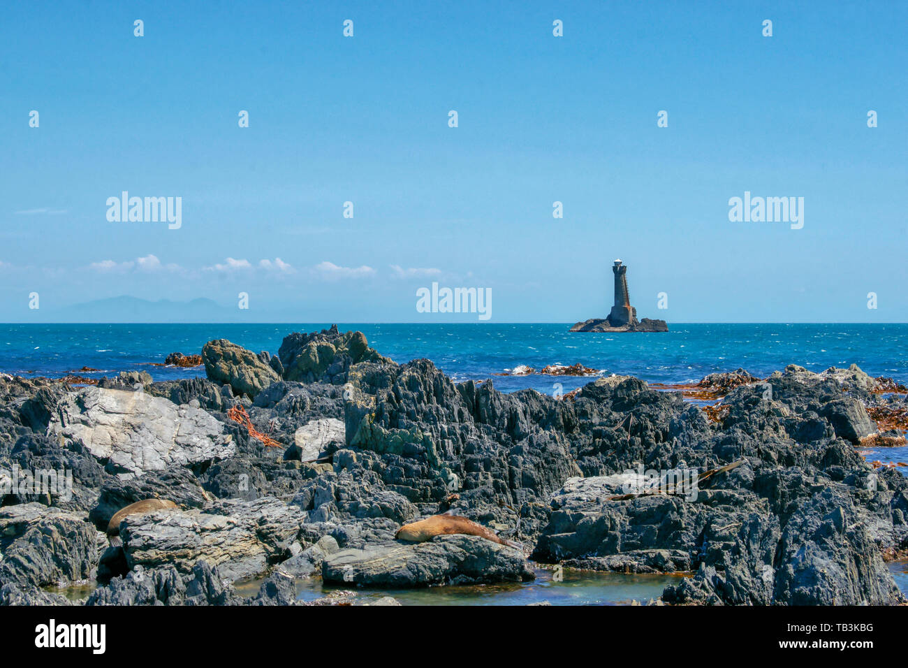 Inactive Karori Rock Lighthouse near Wellington, New Zealand. Built ...
