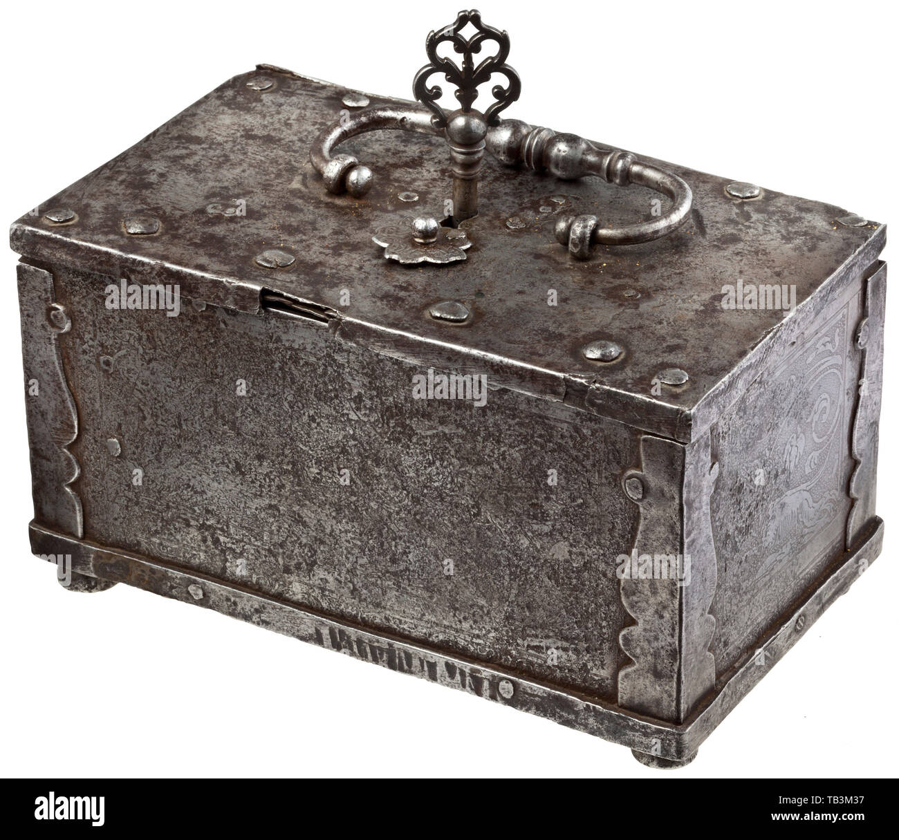 An etched iron casket, Nuremberg, circa 1580, Rectangular casket of ...