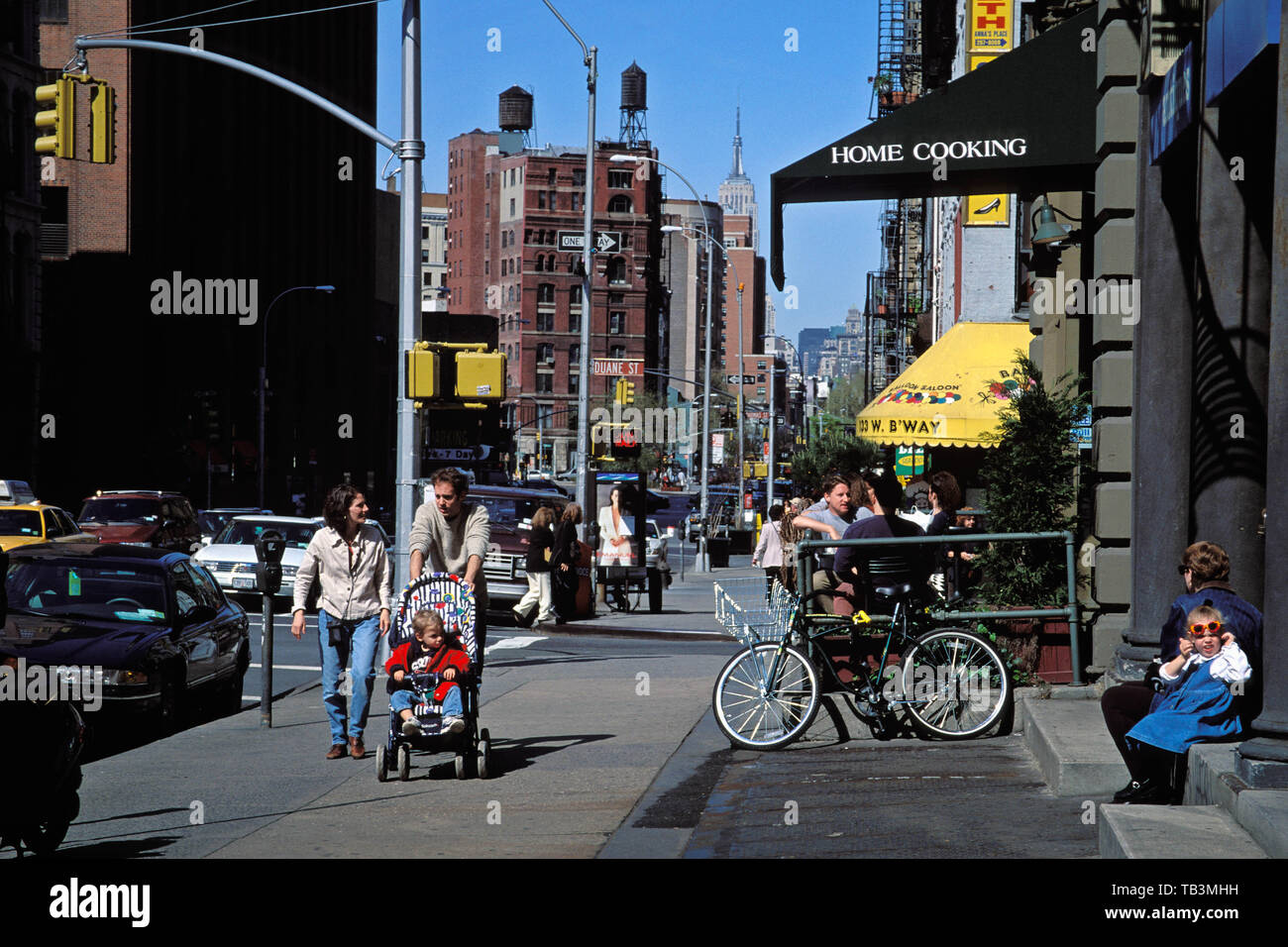 New York, NY; Sidewalk Scene And Outside Cafe Dining On W. Broadway At ...