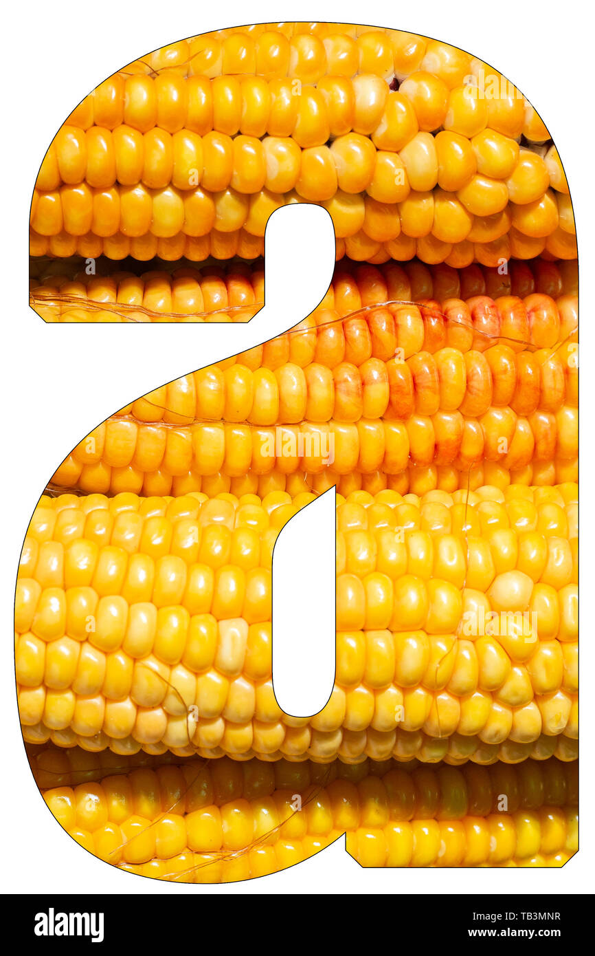Letter a of the alphabet, with texture of corn - image Stock Photo - Alamy