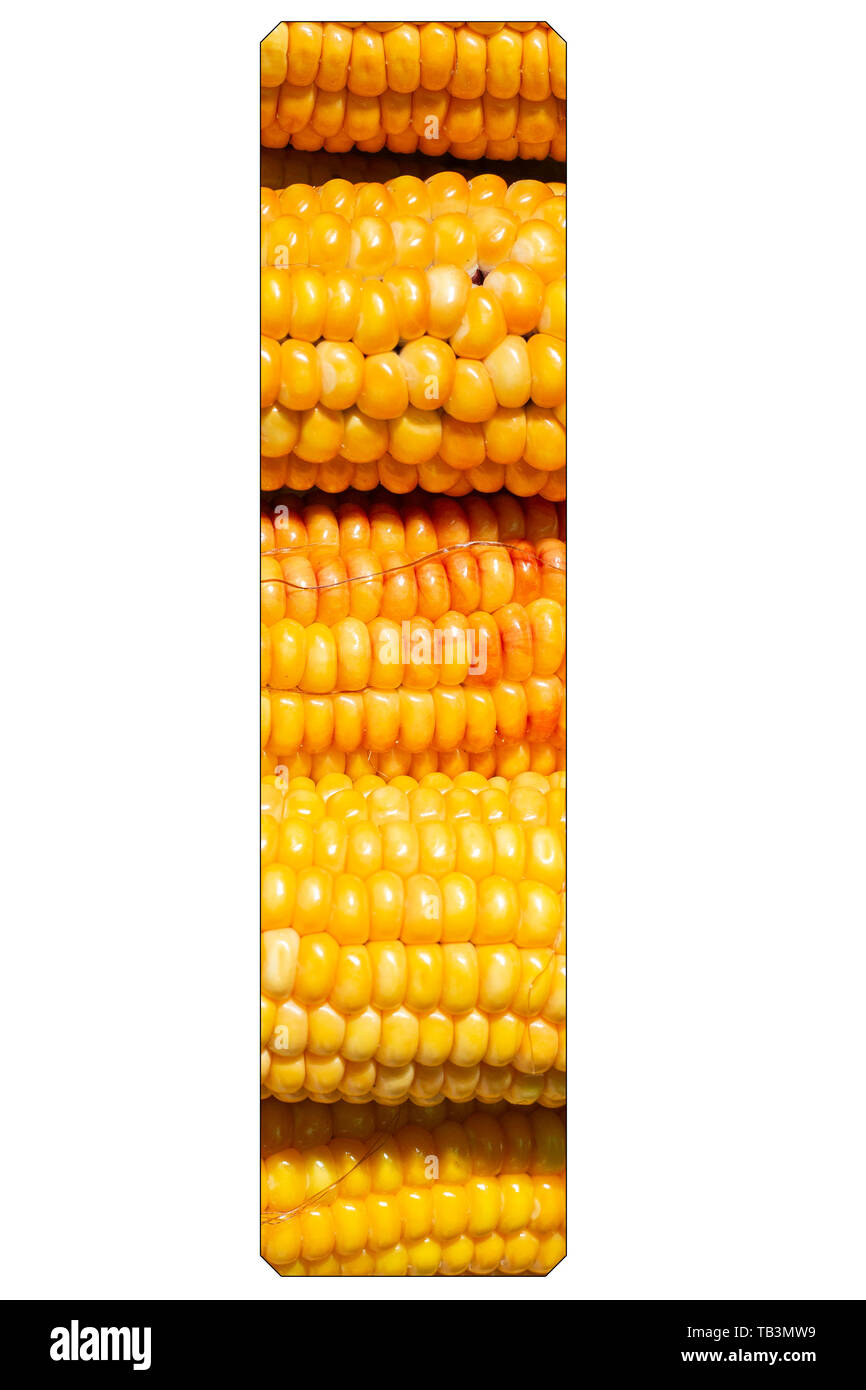 Letter l of the alphabet, with texture of corn - image Stock Photo - Alamy