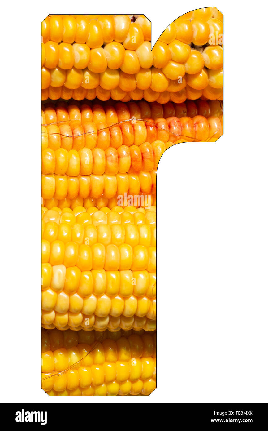 Letter r of the alphabet, with texture of corn - image Stock Photo - Alamy