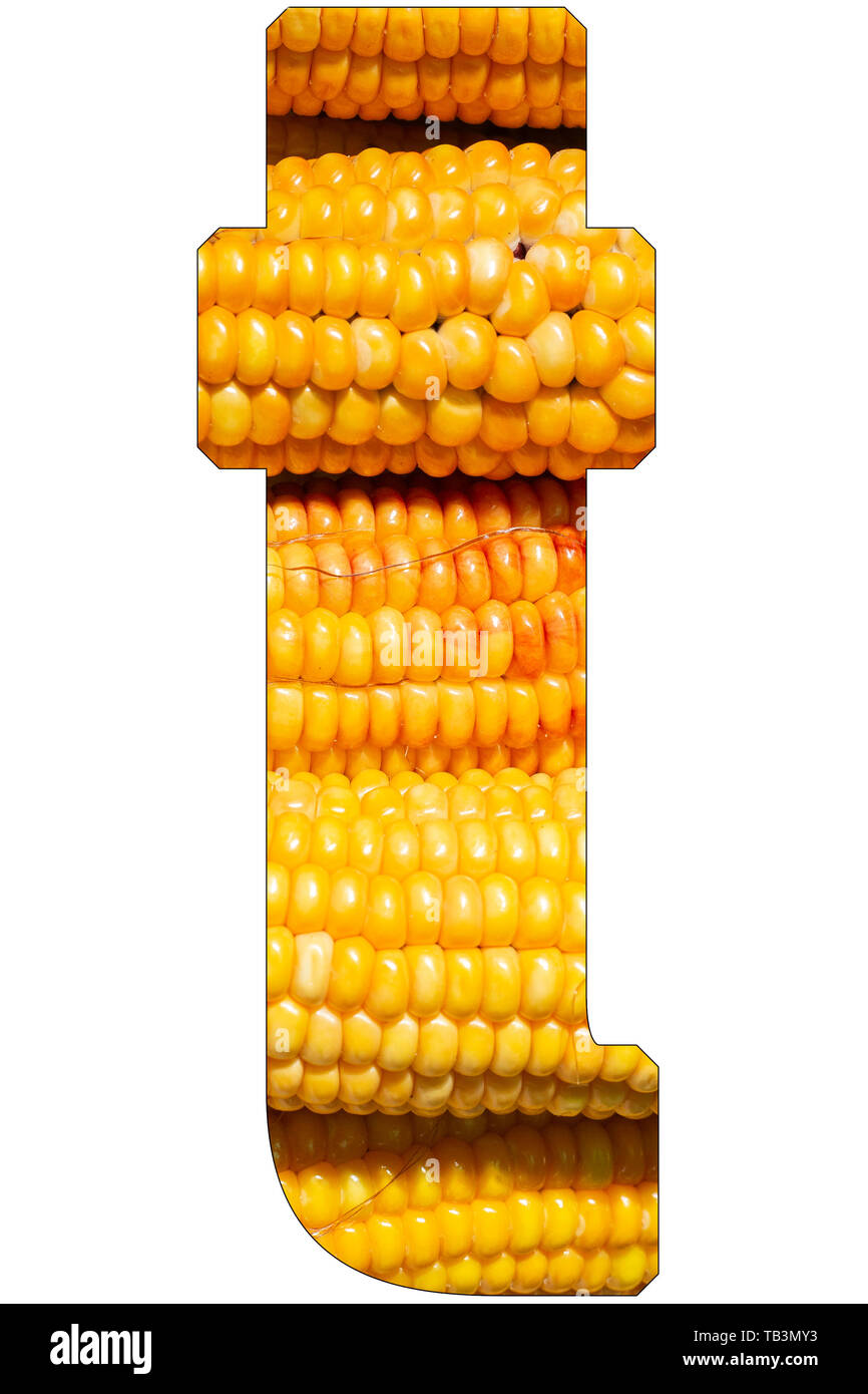 Letter t of the alphabet, with texture of corn - image Stock Photo - Alamy