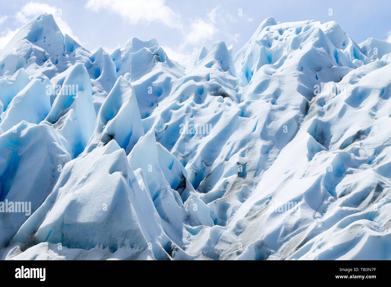Perito Moreno glacier ice formations detail view, Patagonia, Argentina ...