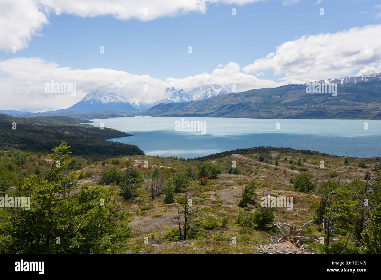 Torres del Paine National Park landscape, Chile. Lake Pehoe, chilean ...