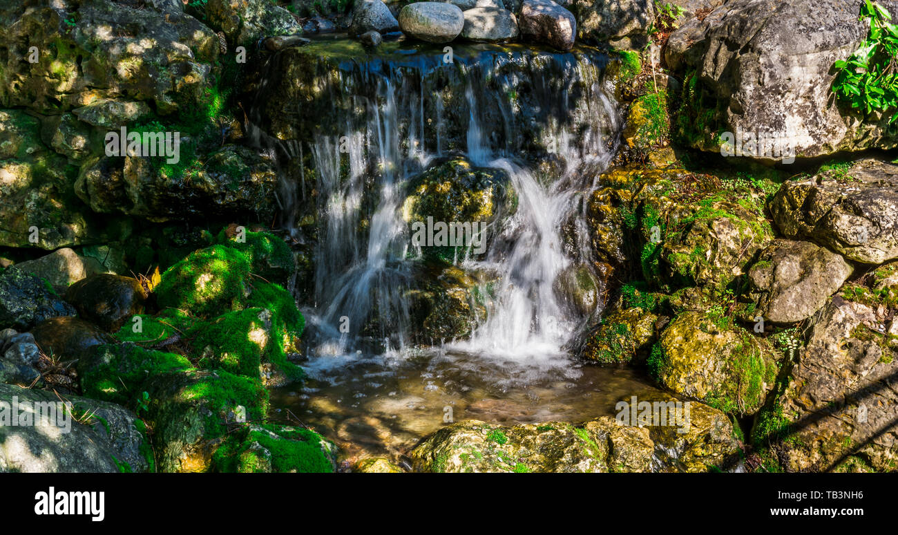 Garden showing water feature Stock Photo - Alamy