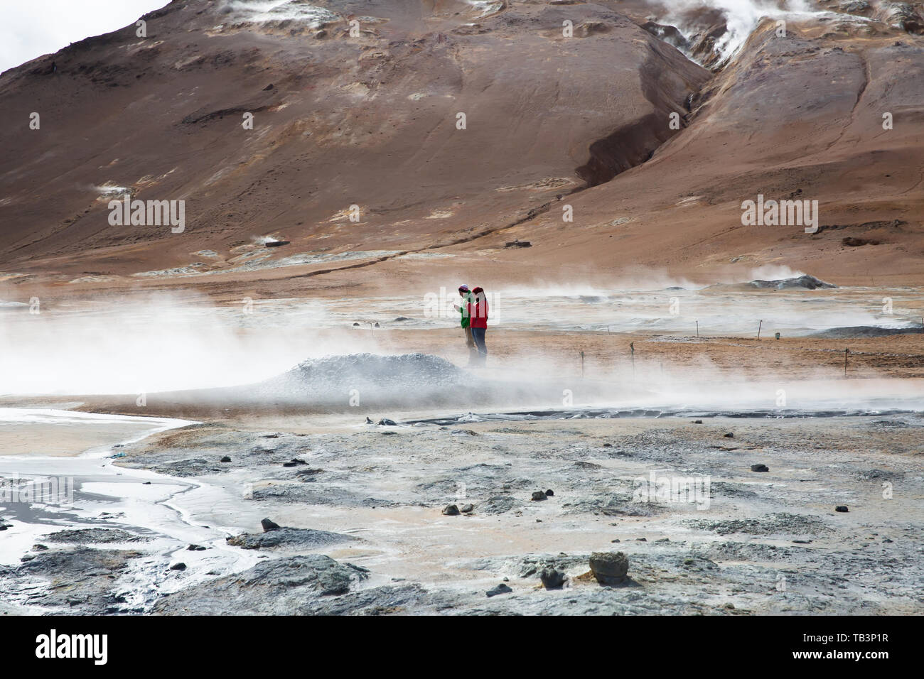 Geo Thermal mud pools and hot springs near Akureryi in Northern Iceland ...