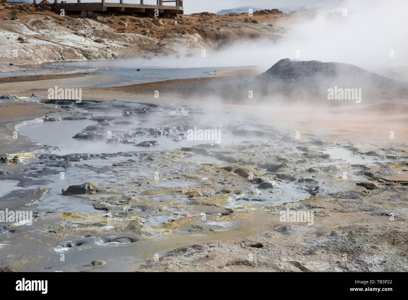 Geo Thermal mud pools and hot springs near Akureryi in Northern Iceland ...