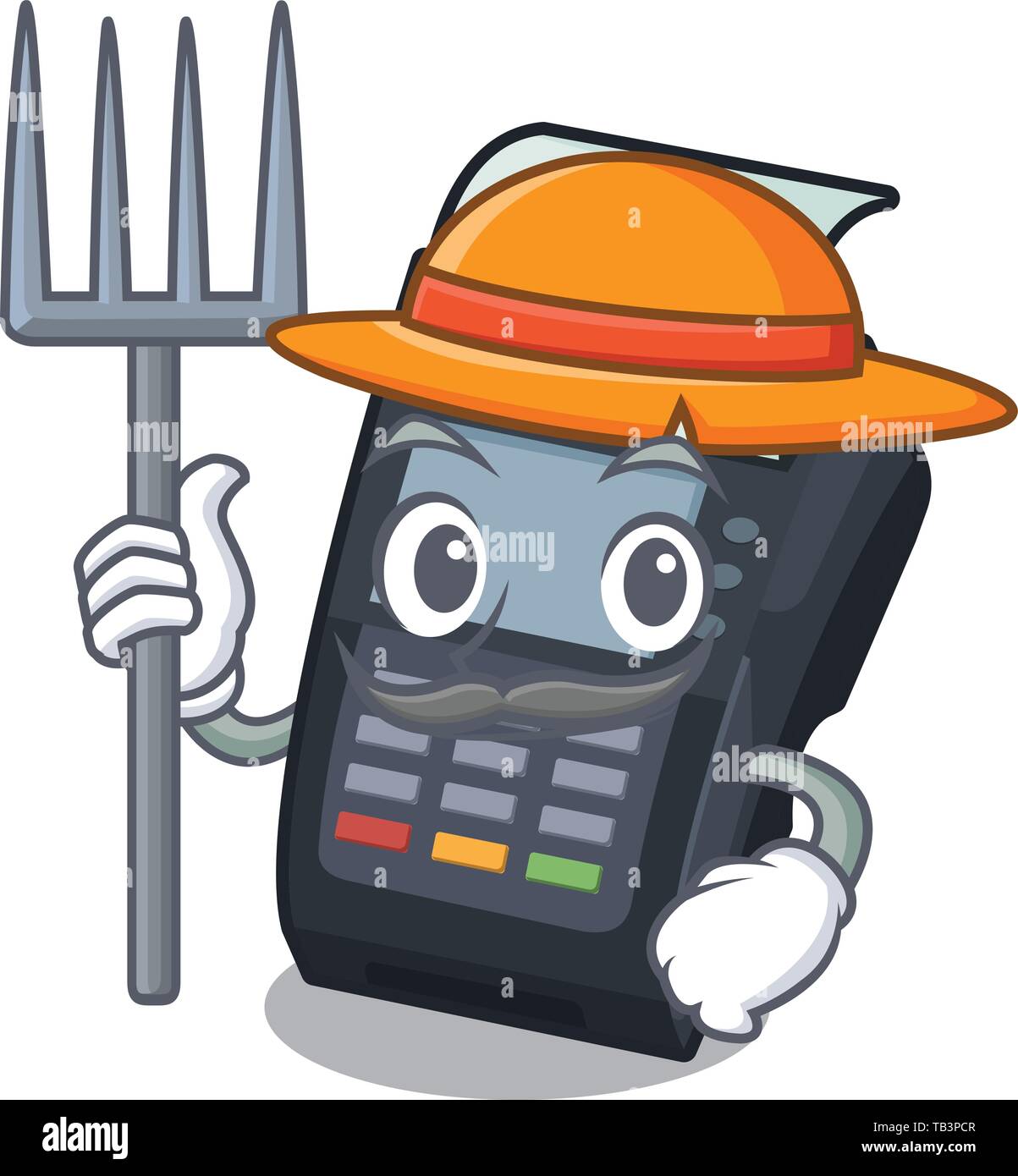 Farmer EDC machine is above cartoon chair Stock Vector Image & Art - Alamy