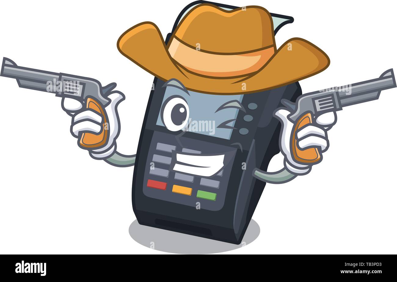 Cowboy EDC machine is above cartoon chair Stock Vector Image & Art - Alamy