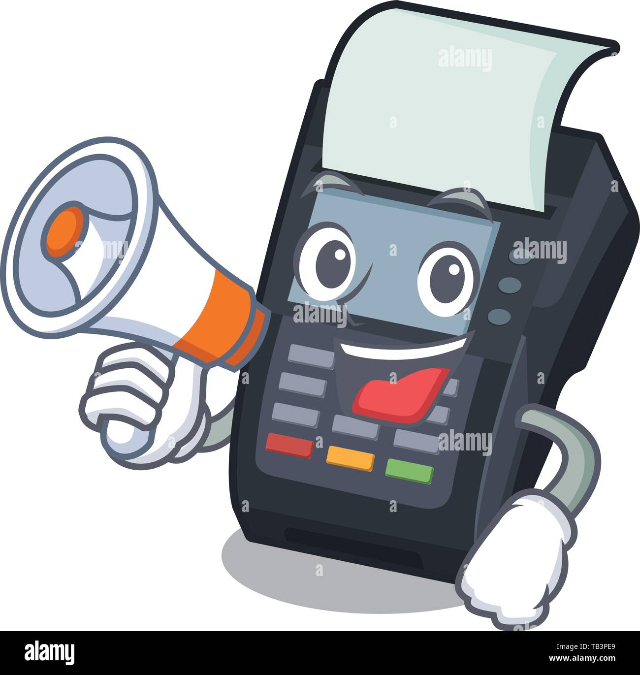 With megaphone EDC machine is above cartoon chair Stock Vector Image ...