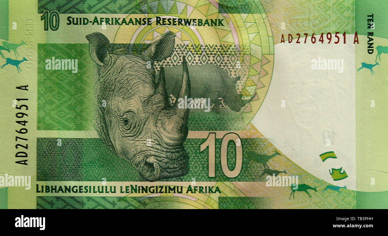Currency, South Africa, Banknote, Ten Rand Stock Photo - Alamy
