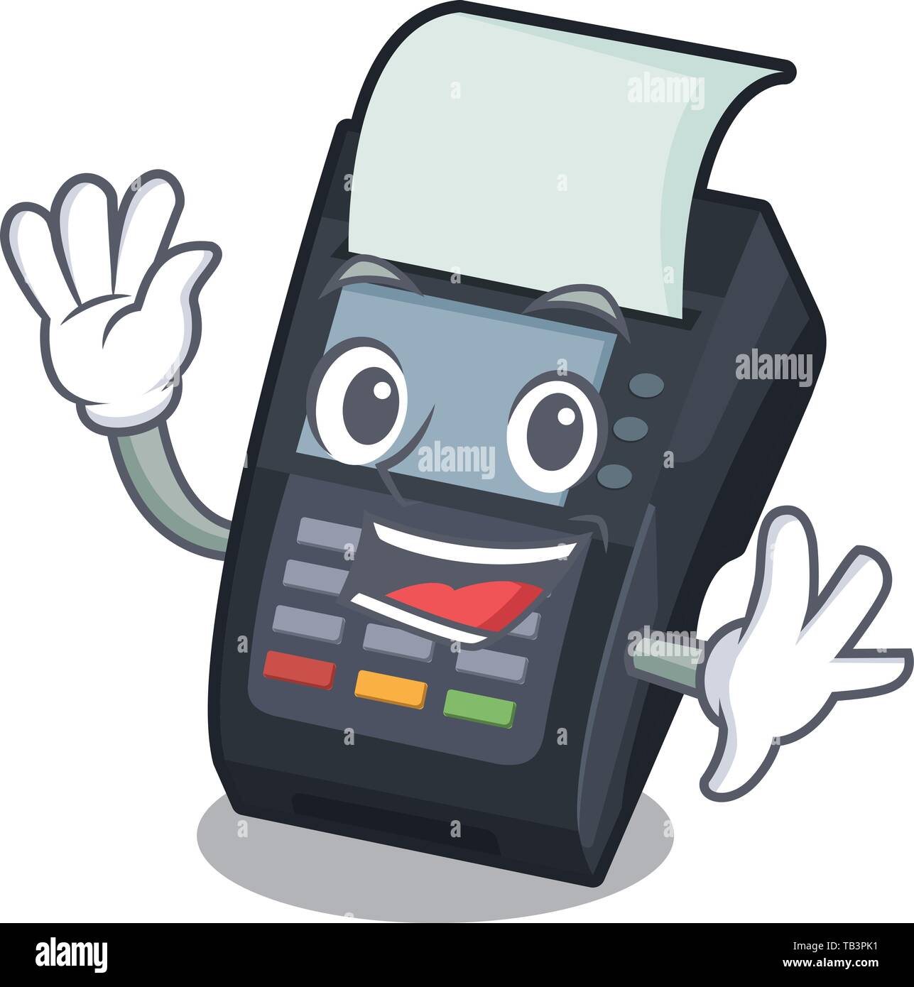 Waving machine EDC isolated in the mascot Stock Vector Image & Art - Alamy