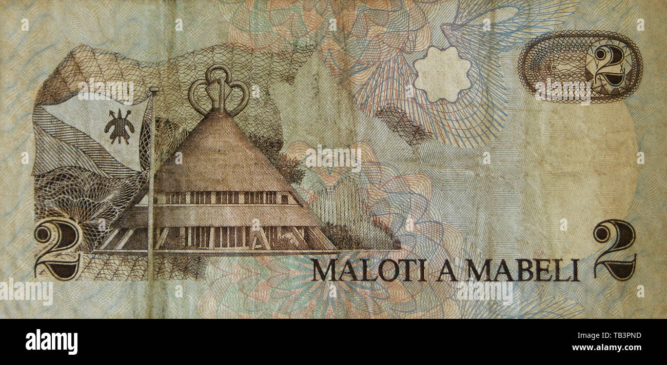 Currency, Lesotho, Banknote, Two Maloti Stock Photo - Alamy