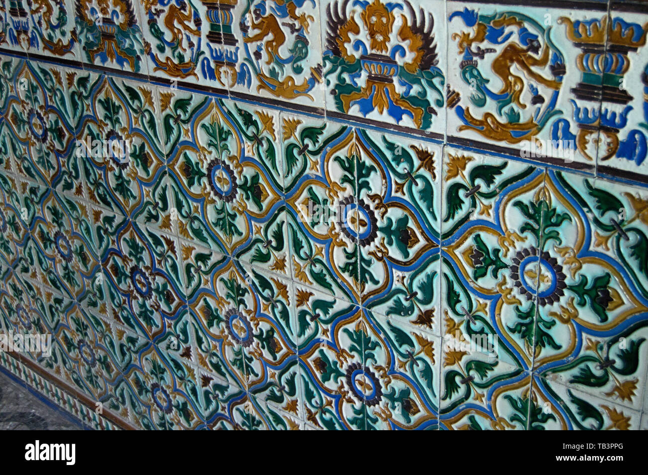 Intricate tile pattern in Barcelona, Spain Stock Photo - Alamy