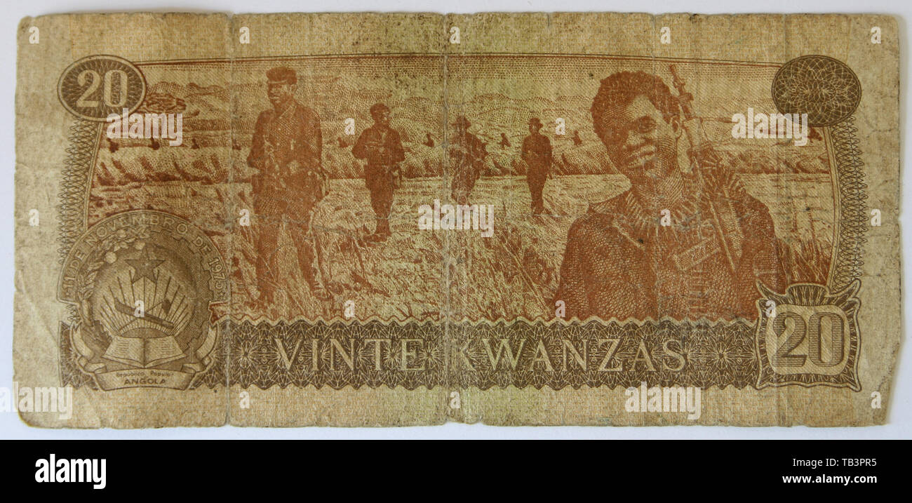 Currency, Angola, Banknote, Kwanzas, Twenty Stock Photo - Alamy