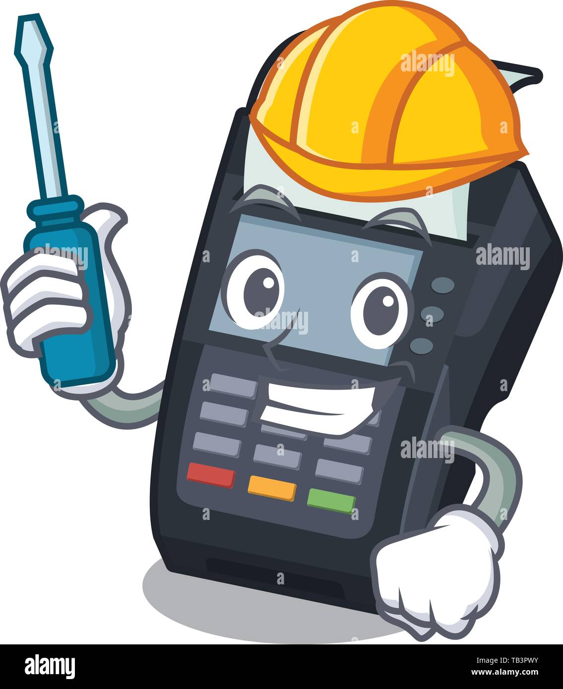 Automotive EDC machine on the character cardboard Stock Vector Image ...