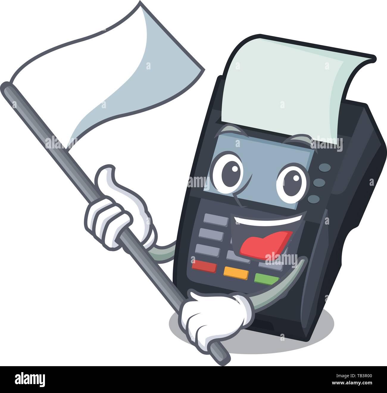 With flag EDC machine on the character cardboard Stock Vector Image ...