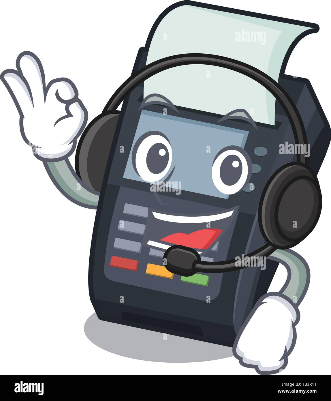 With headphone EDC machine on the character cardboard Stock Vector ...