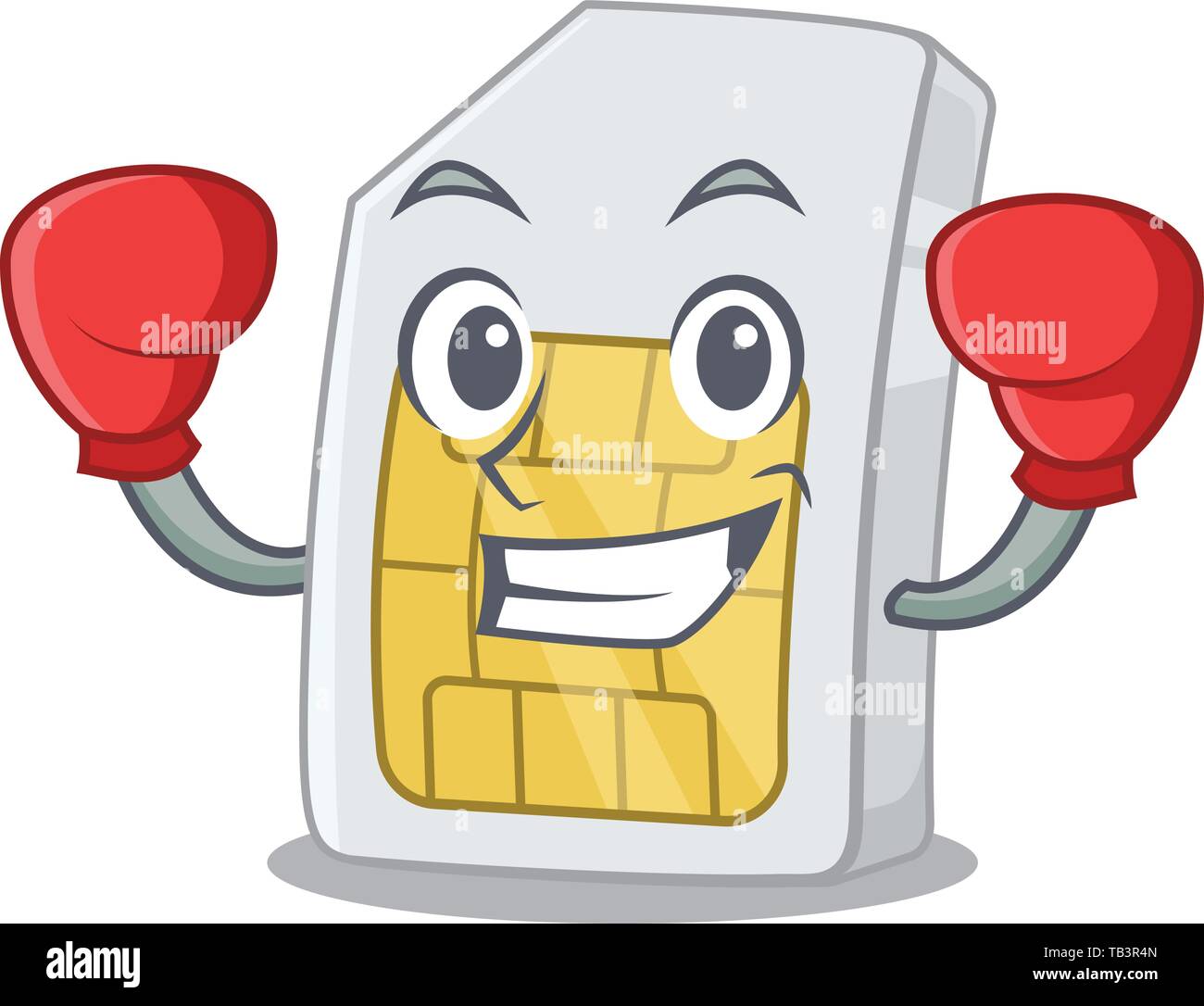 Boxing simcard in the phone a cartoon Stock Vector Image & Art - Alamy