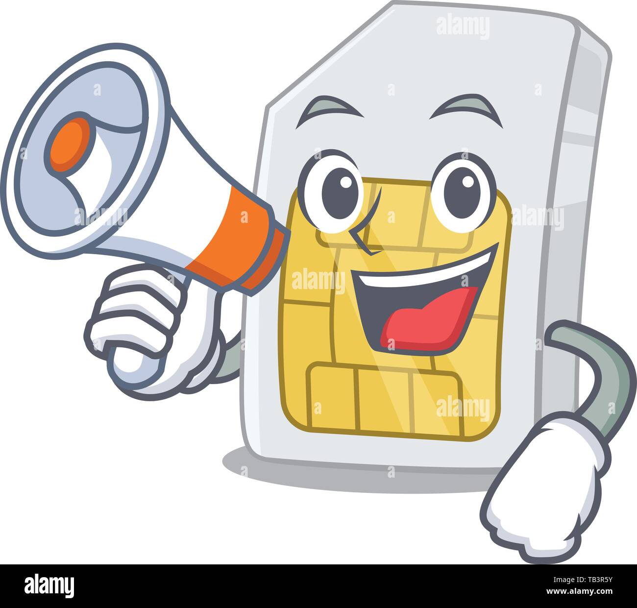 With megaphone simcard in the phone a cartoon Stock Vector Image & Art ...