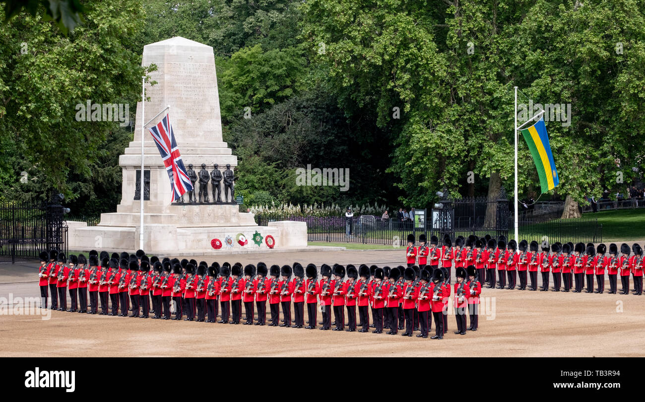 Soldiers at the Trooping the Colour military parade in London UK, in ...