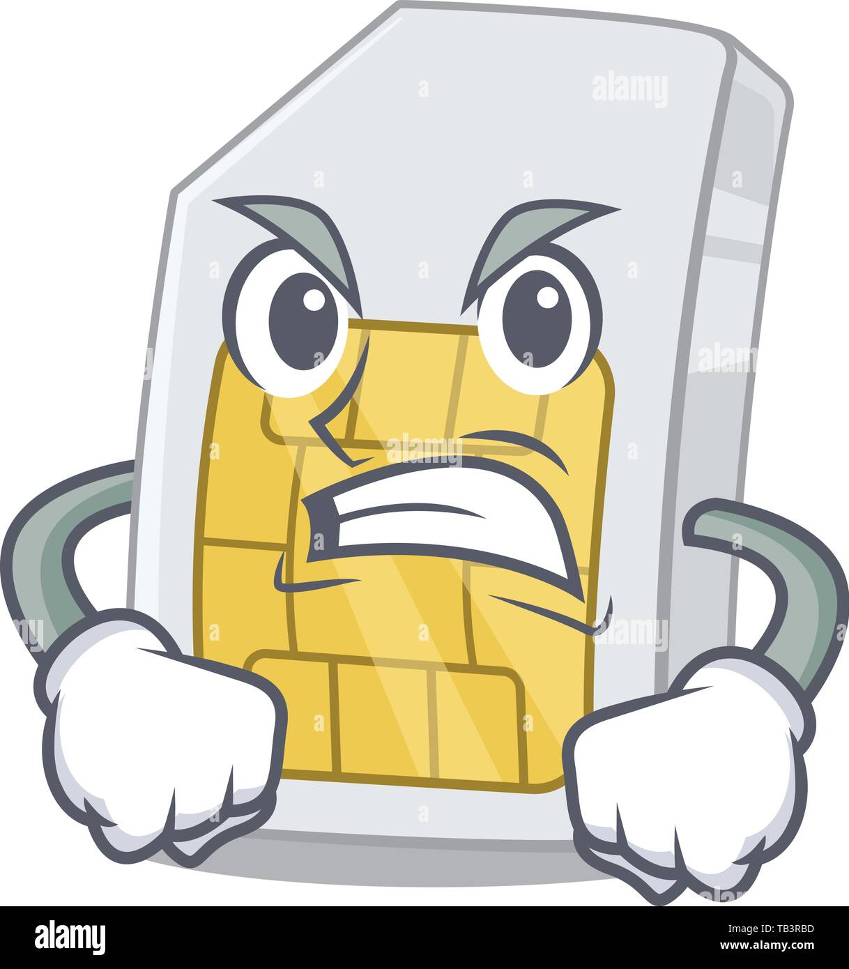 Angry simcard isolated with in the cartoon Stock Vector Image & Art - Alamy
