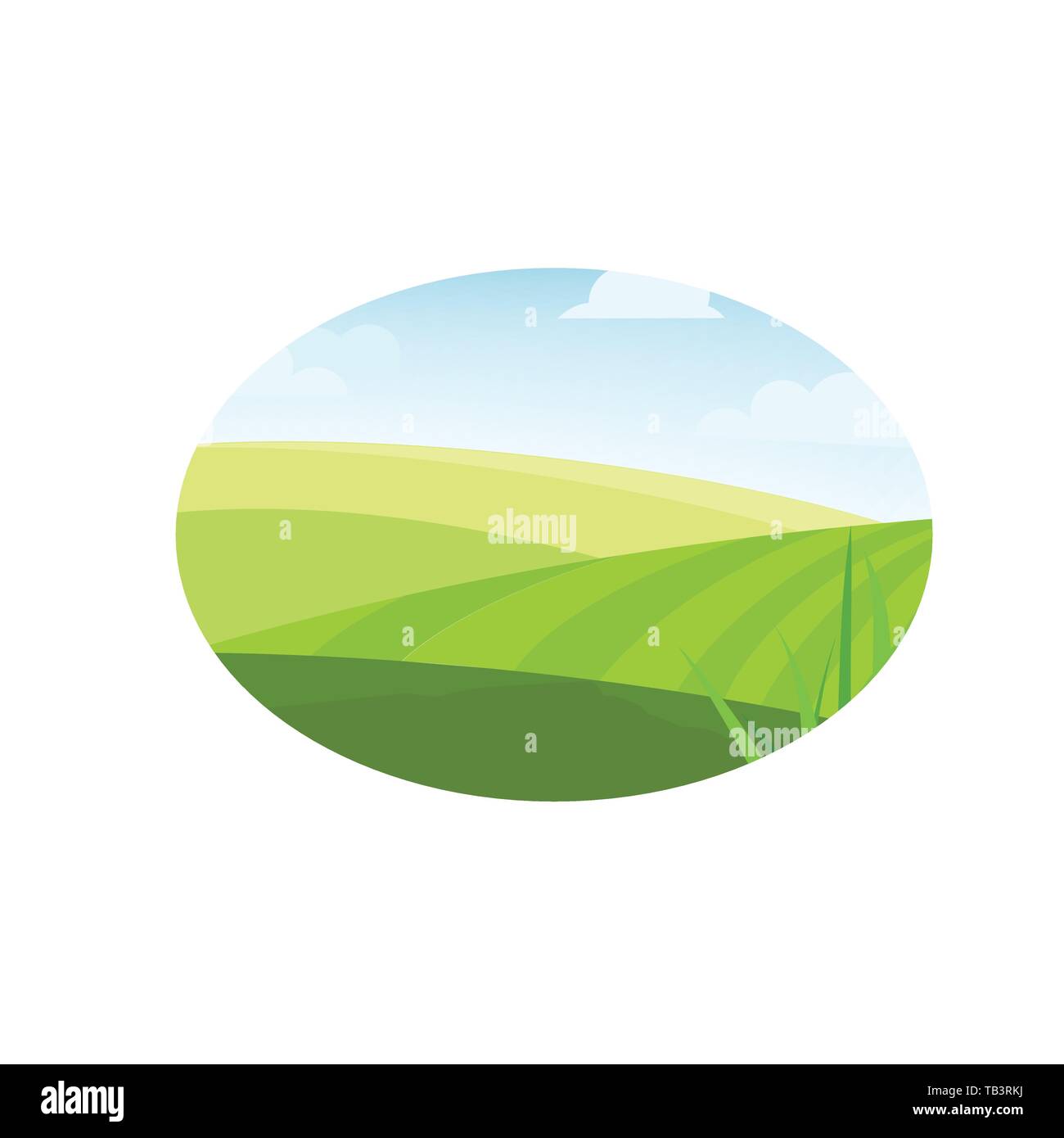 Farm, field and pasture concept logo. Rural landscape. Label for ...