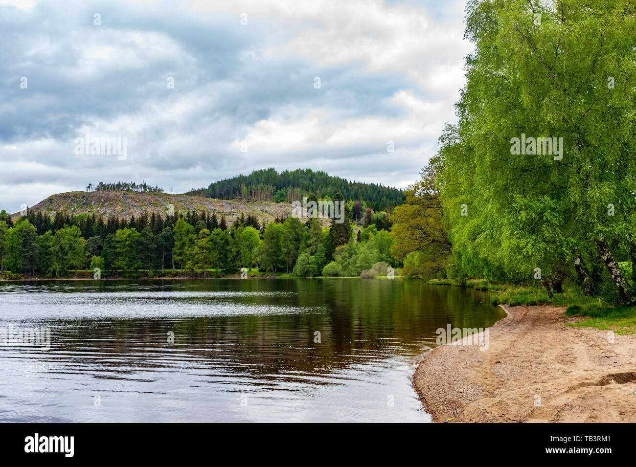 A view across Loch Rannoch, near the village Bridge of Ericht, looking ...