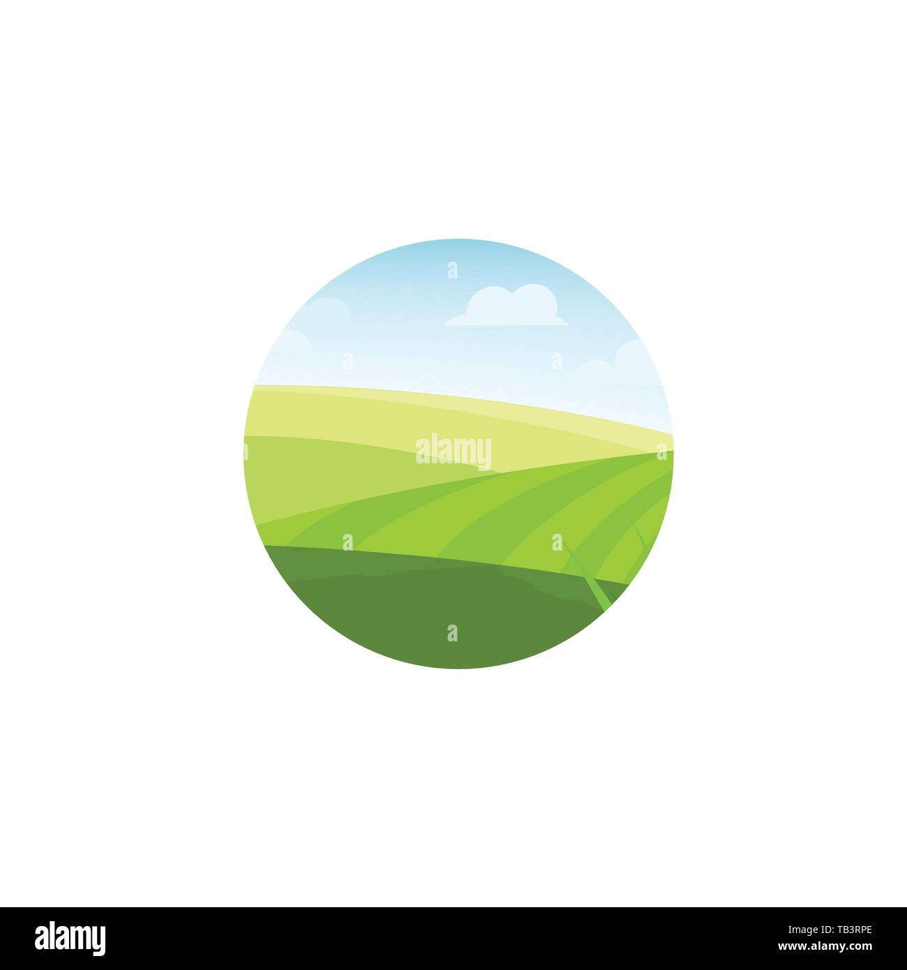 Farm, field and pasture concept logo. Rural landscape. Label for ...