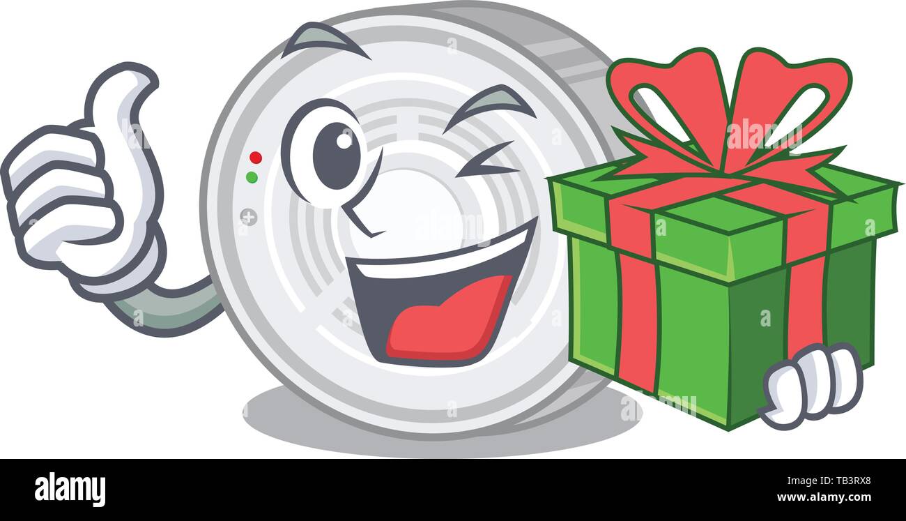 With gift smoke detector in the cartoon shape Stock Vector Image & Art ...