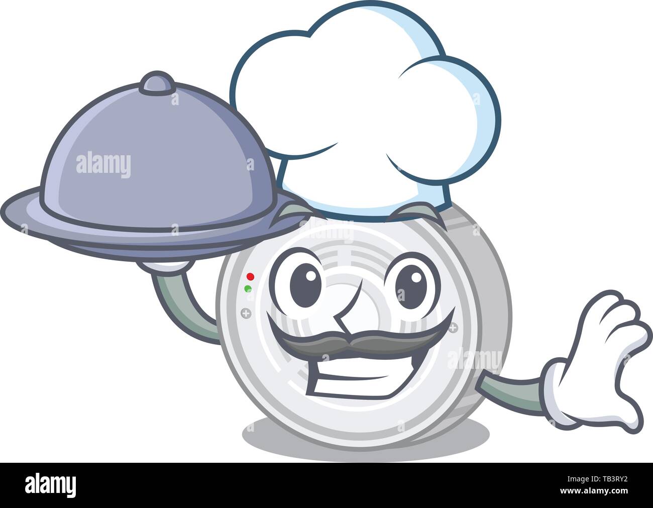 Chef with food smoke detector in the cartoon shape Stock Vector Image ...