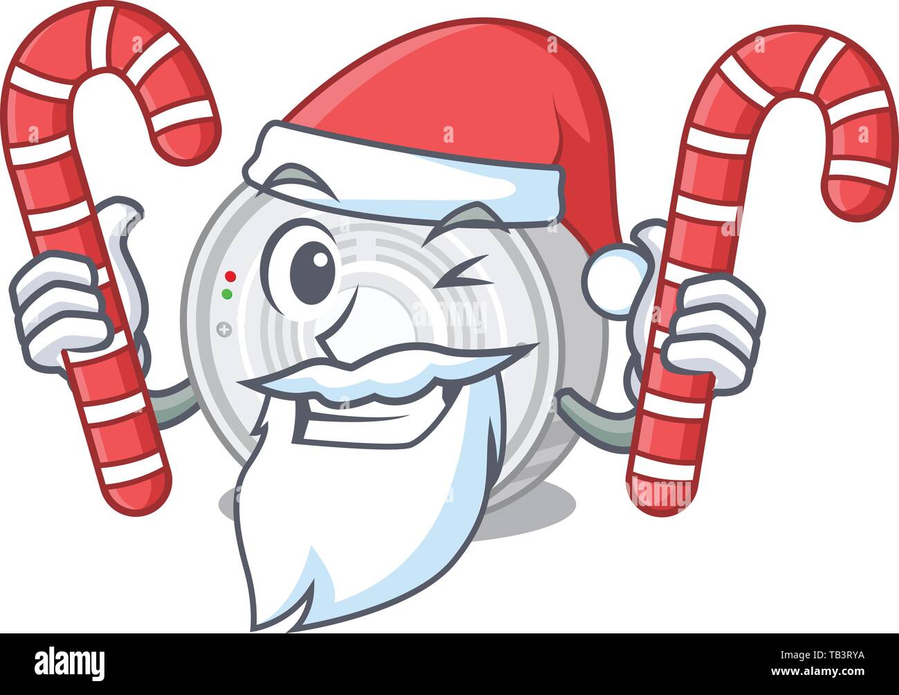 Santa with candy smoke detector above the cartoon table Stock Vector ...